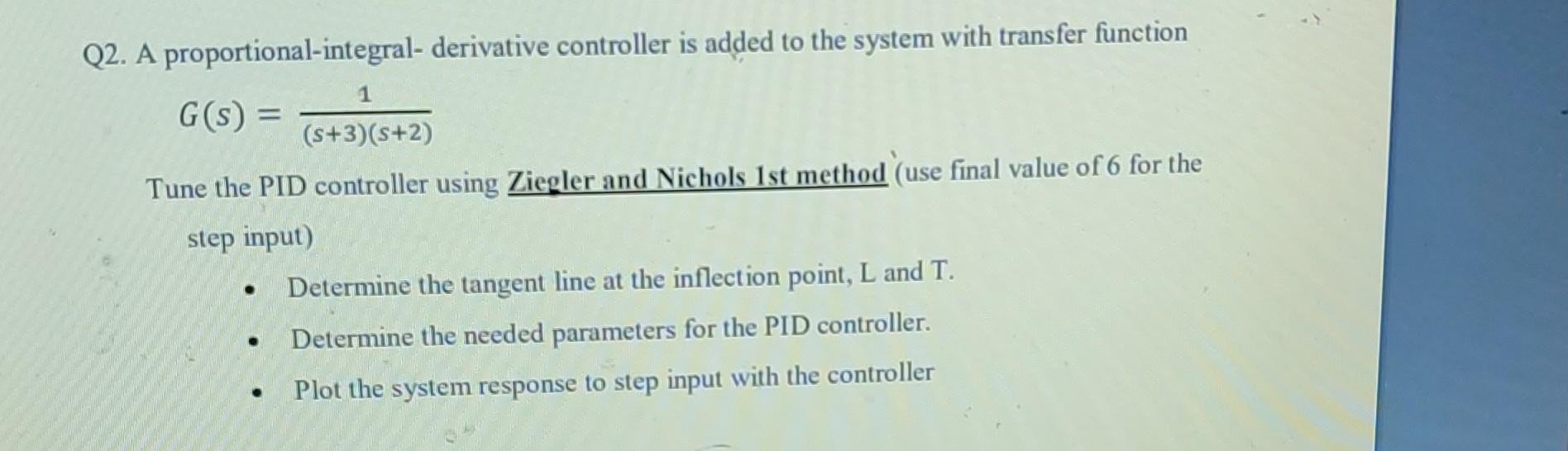 Solved Q2. A proportional-integral- derivative controller is | Chegg.com
