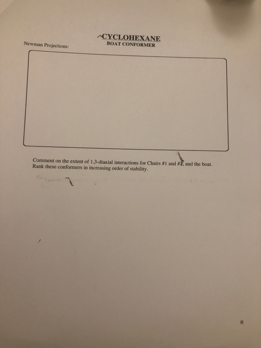 Solved CYCLOHEXANE BOAT CONFORMER Newman Projections: | Chegg.com
