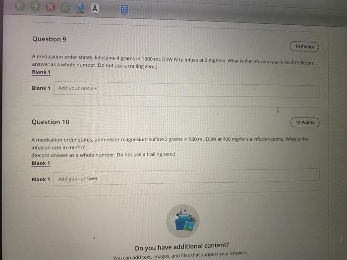 Solved Blackboard X Ā Question 2 10 Points A medication | Chegg.com