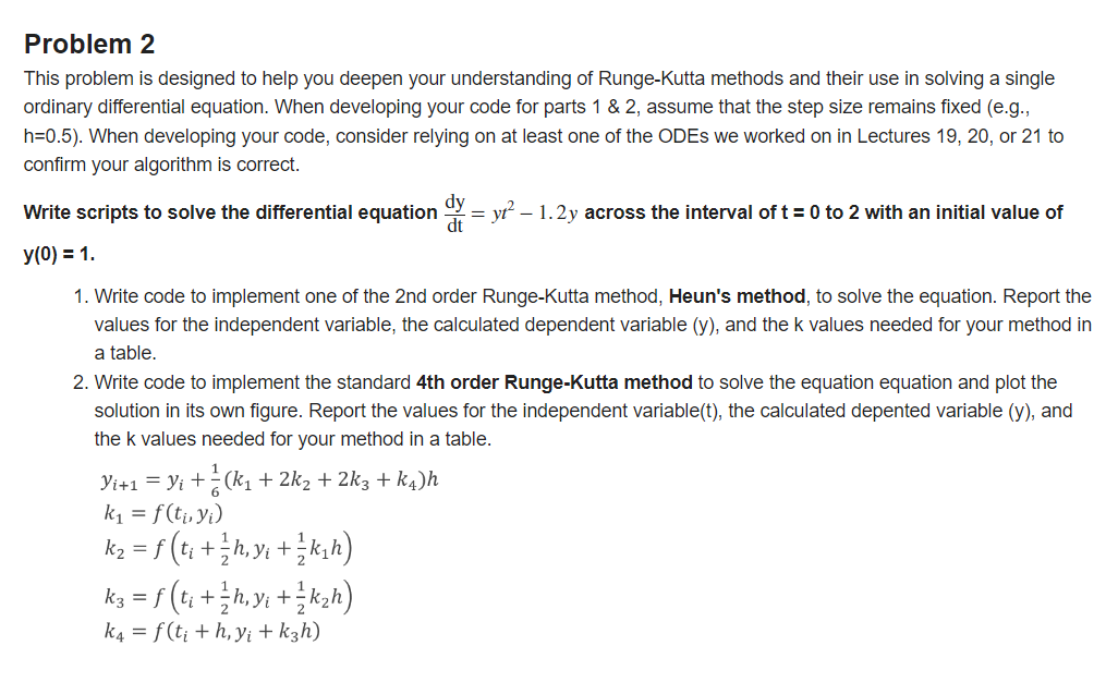 Solved Need help developing this MatLAB code ( ﻿Runge-Kutta | Chegg.com