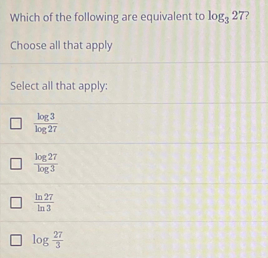 Solved Which of the following are equivalent to | Chegg.com