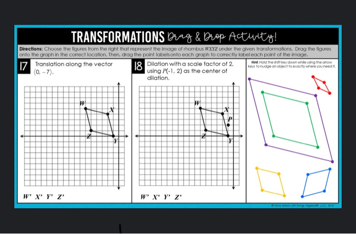 Solved TRANSFORMATIONS Drag & Drop Actuity! Directions: | Chegg.com