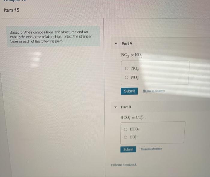 Solved Item 15 Based on their compositions and structures | Chegg.com