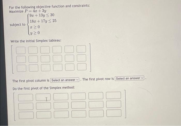 Solved For the following objective function and constraints: | Chegg.com