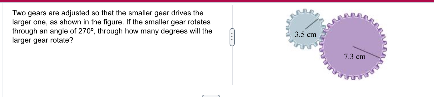 Solved Two gears are adjusted so that the smaller gear | Chegg.com