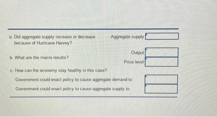 Solved a. Did aggregate supply increase or decrease because | Chegg.com