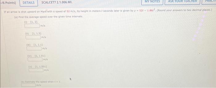 Solved If an arrow is shot upward on Marr with a speed of 52 | Chegg.com