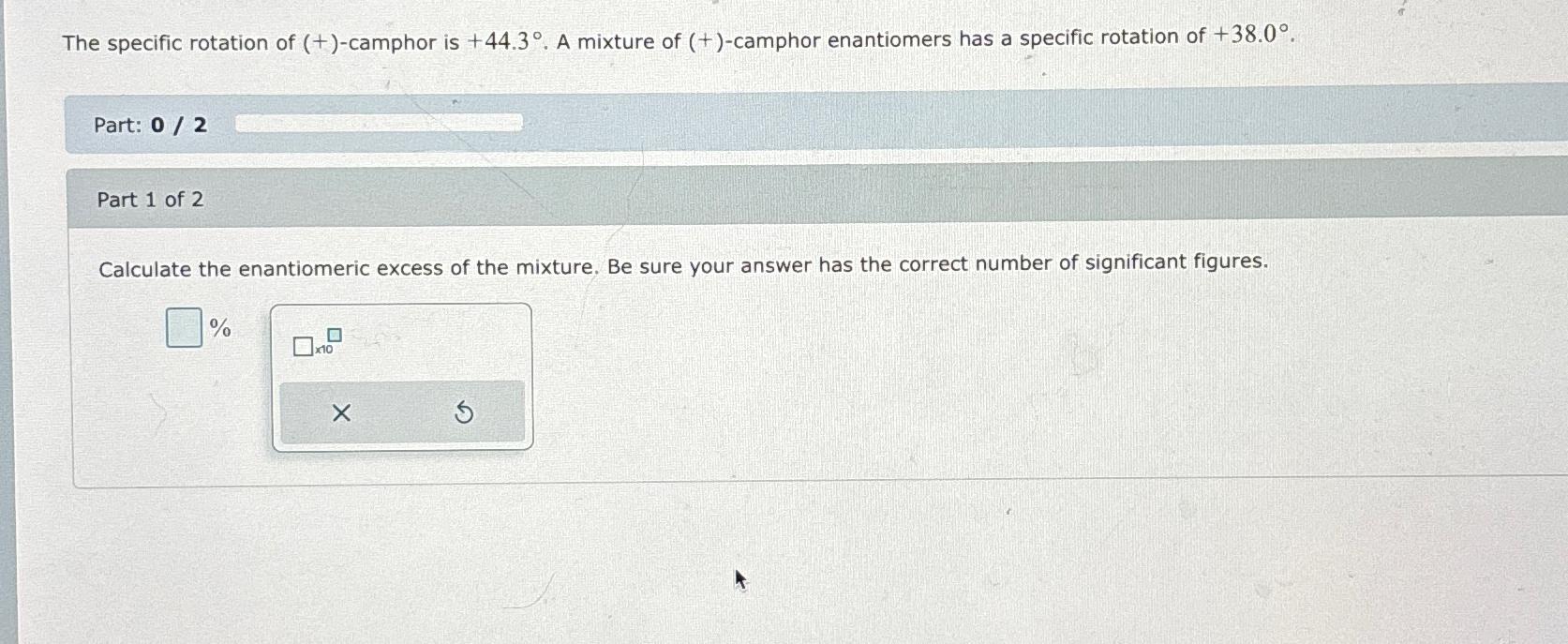 Solved The specific rotation of (t)-camphor is +44.3°. ﻿A | Chegg.com