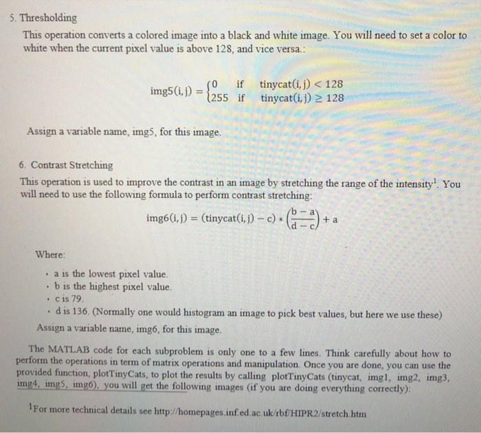 Solved Load the image tinycat mat using the load command. | Chegg.com