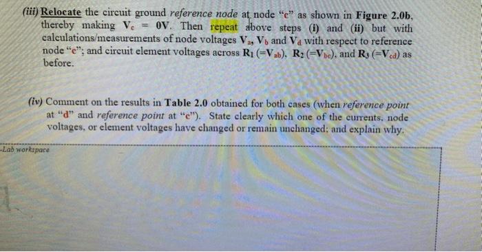 Solved (iii) Relocate the circuit ground reference node at | Chegg.com
