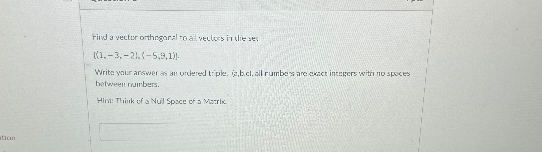 Solved Find a vector orthogonal to all vectors in the | Chegg.com