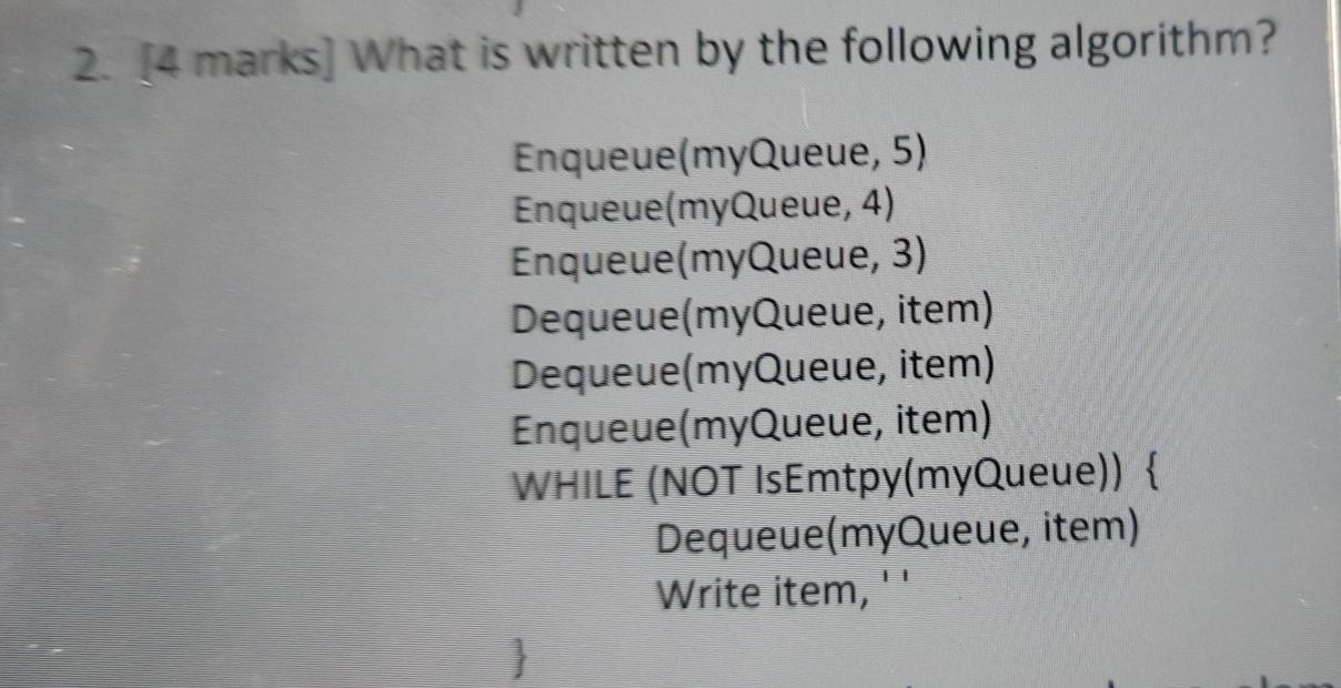Solved 2. (4 marks] What is written by the following | Chegg.com