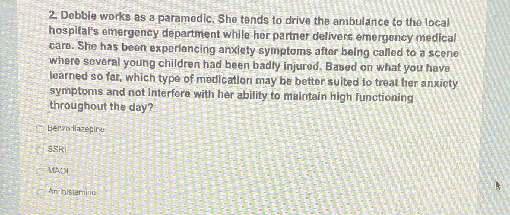Solved Debbie works as a paramedic. She tends to drive the | Chegg.com