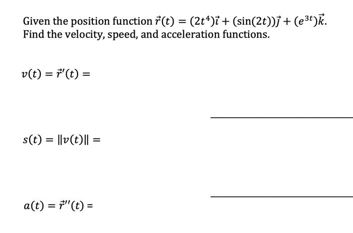 Solved Given the position function | Chegg.com