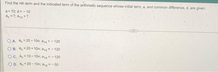 Solved Find the nth term and the indicated term of the | Chegg.com