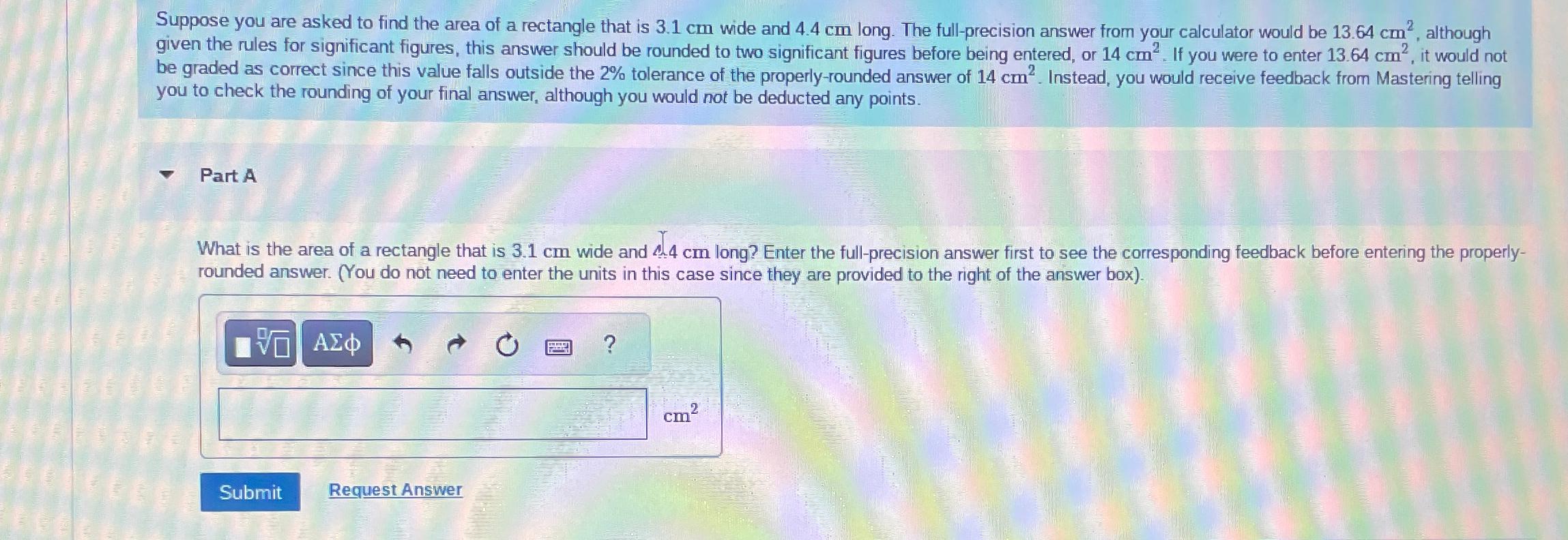 Suppose you are asked to find the area of a rectangle | Chegg.com