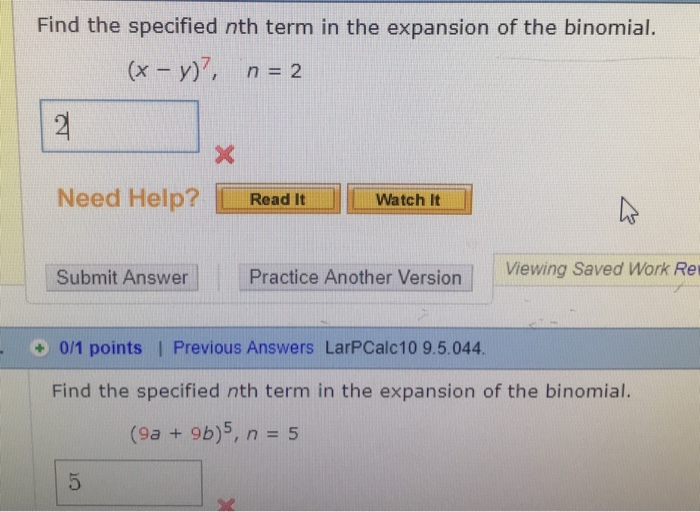Solved Find the specified nth term in the expansion of the | Chegg.com