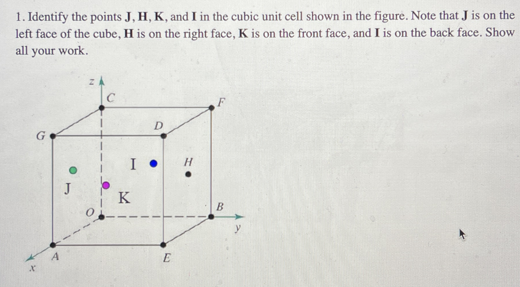 Solved Identify the points J,H,K, ﻿and I in the cubic unit | Chegg.com