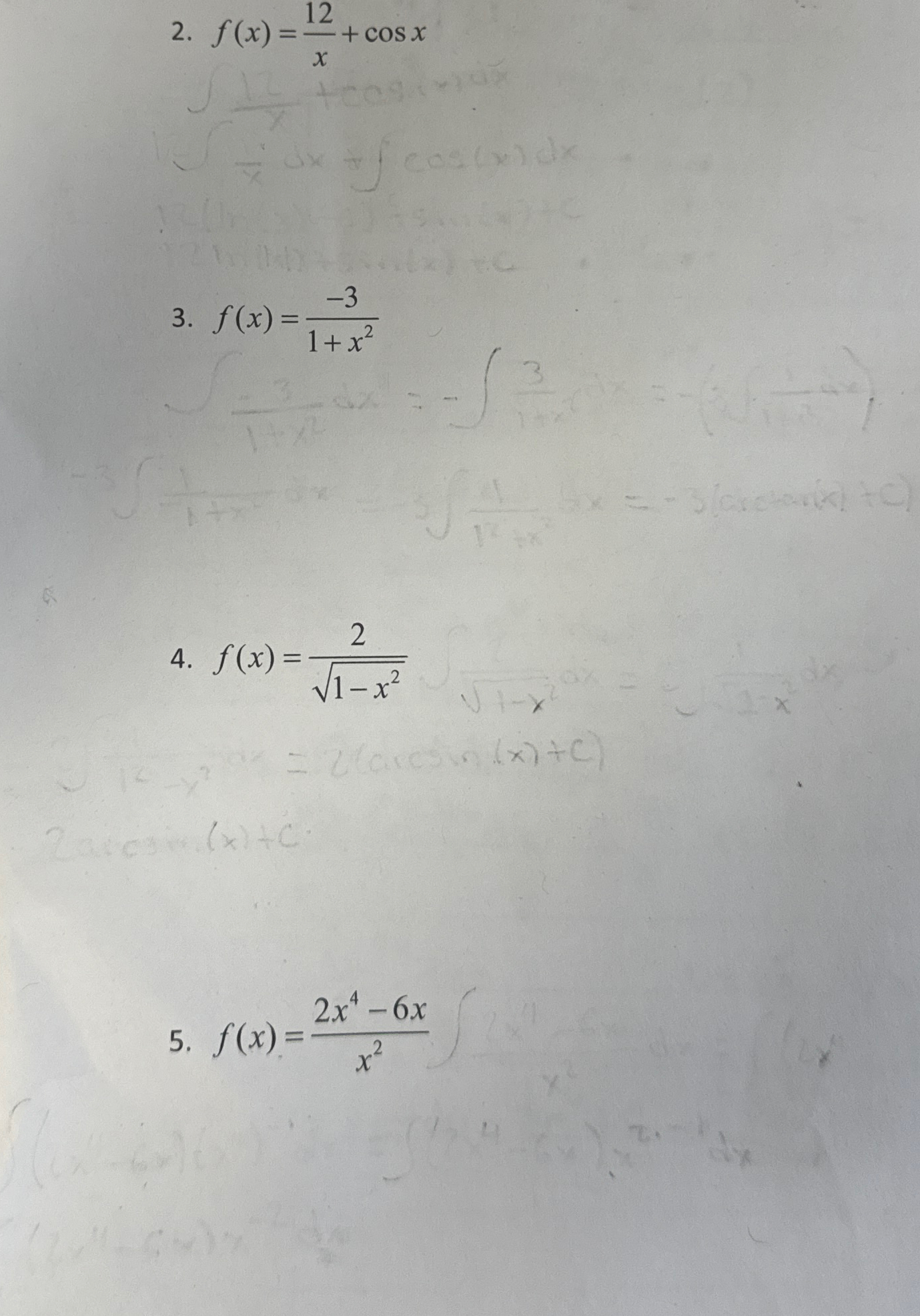Solved Find the antiderivative, F(x) ﻿for each of the | Chegg.com