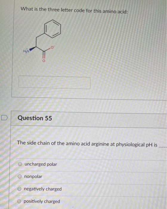 Solved What is the three letter code for this amino acid: | Chegg.com