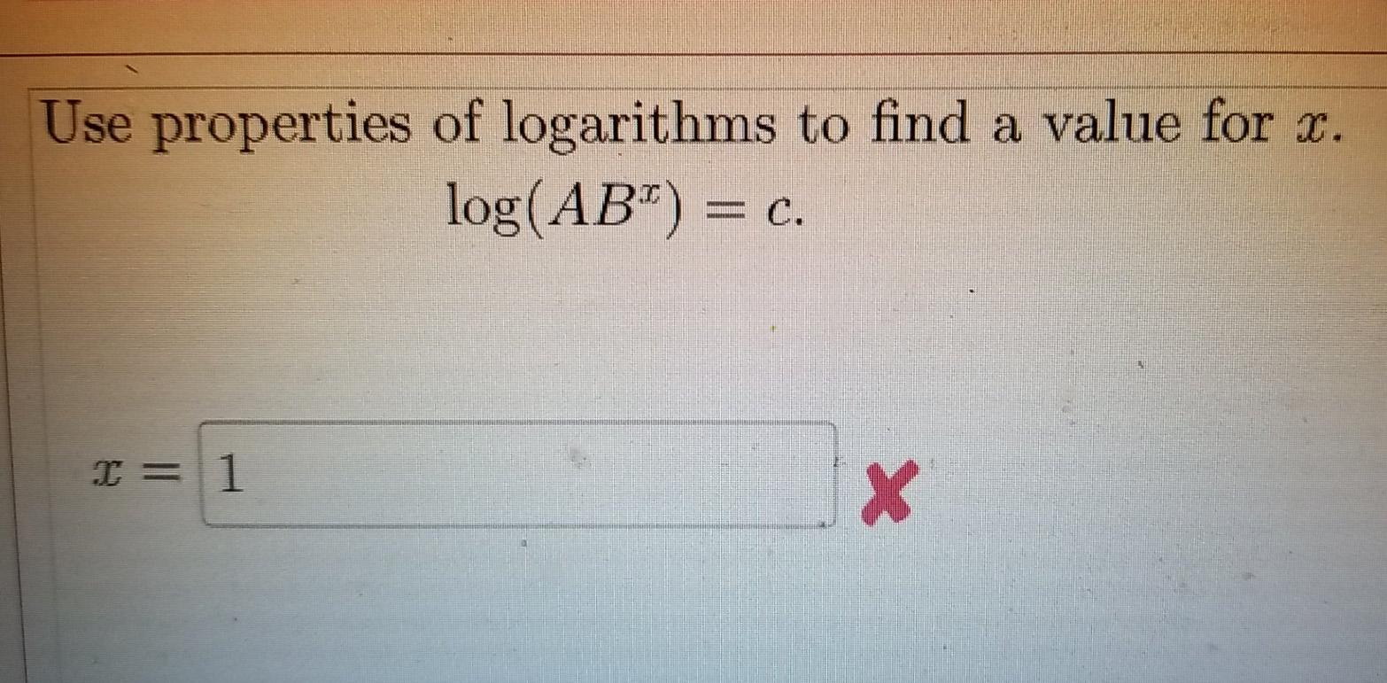 Solved Use properties of logarithms to find a value for x. | Chegg.com