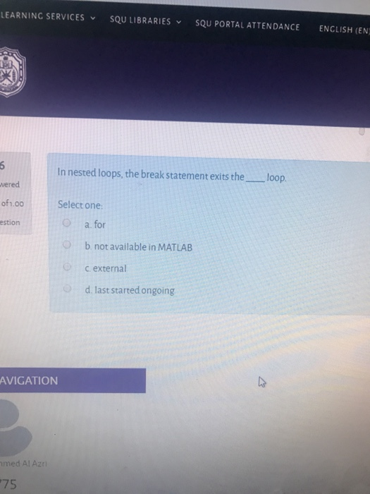 Solved LEARNING SERVICES V SQU LIBRARIES SQU PORTAL | Chegg.com