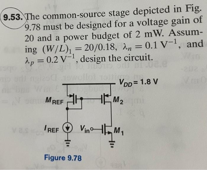 Solved --- 9.53. The common-source stage depicted in Fig. | Chegg.com