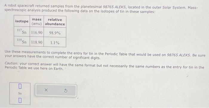 Solved A robot spacecraft returned samples from the | Chegg.com