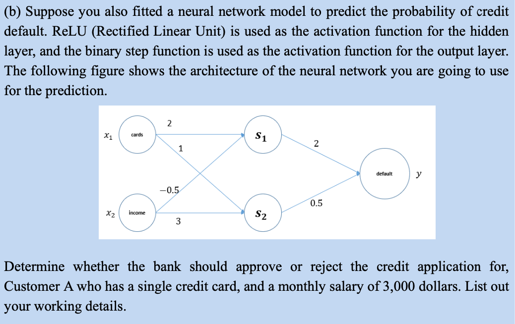 Solved (b) ﻿Suppose you also fitted a neural network model | Chegg.com