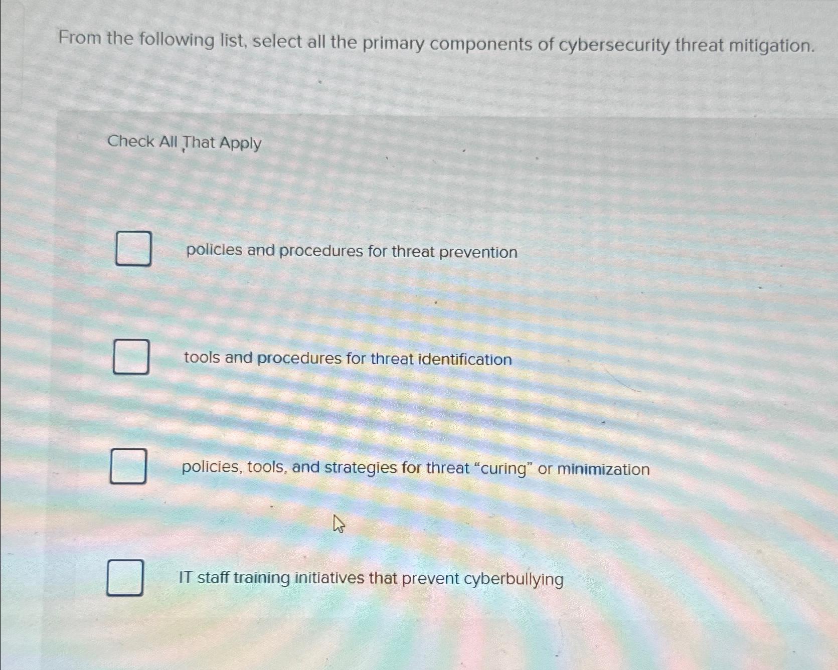 Solved From the following list, select all the primary | Chegg.com