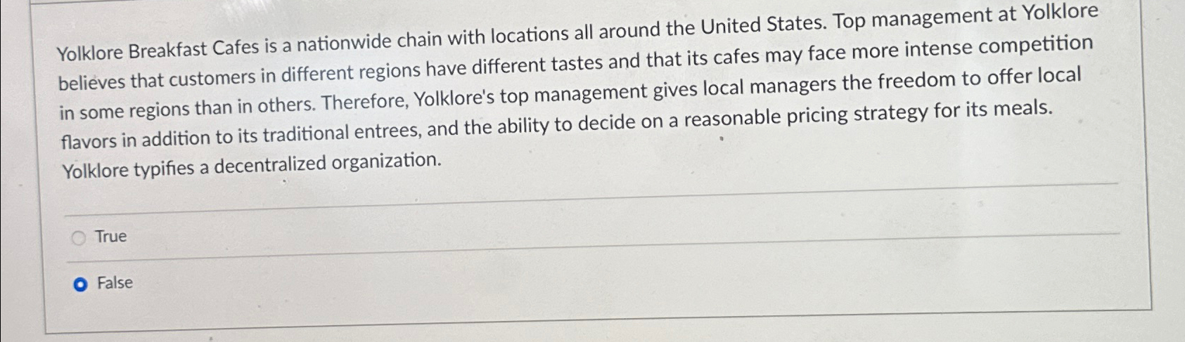 Solved Yolklore Breakfast Cafes is a nationwide chain with | Chegg.com