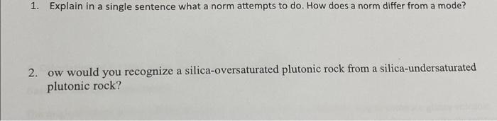 Solved 1. Explain in a single sentence what a norm attempts | Chegg.com