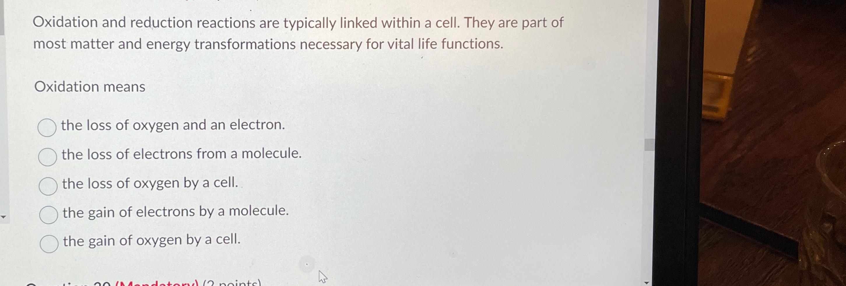 Solved Oxidation and reduction reactions are typically | Chegg.com