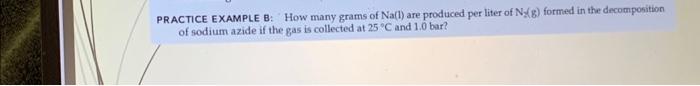 Solved PRACTICE EXAMPLE B: How many grams of Na(1) are | Chegg.com