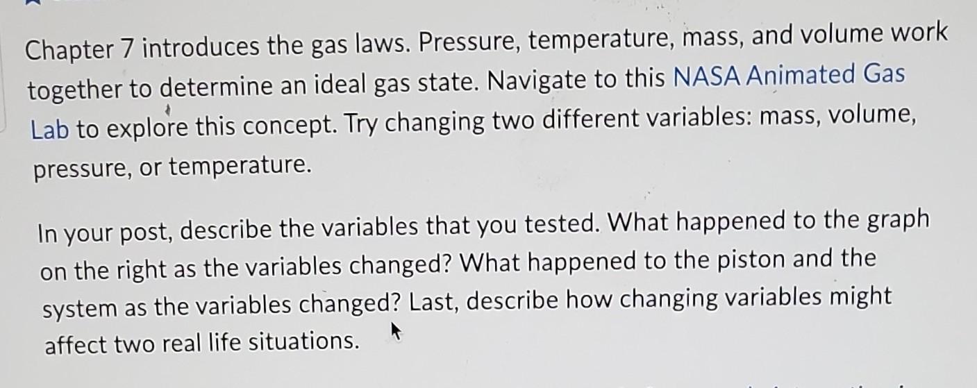 Solved Chapter 7 introduces the gas laws. Pressure, | Chegg.com