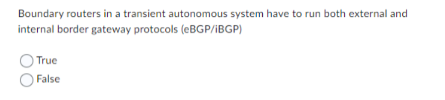 Solved Boundary routers in a transient autonomous system | Chegg.com