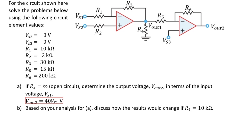 Solved For the circuit shown here solve the problems below | Chegg.com