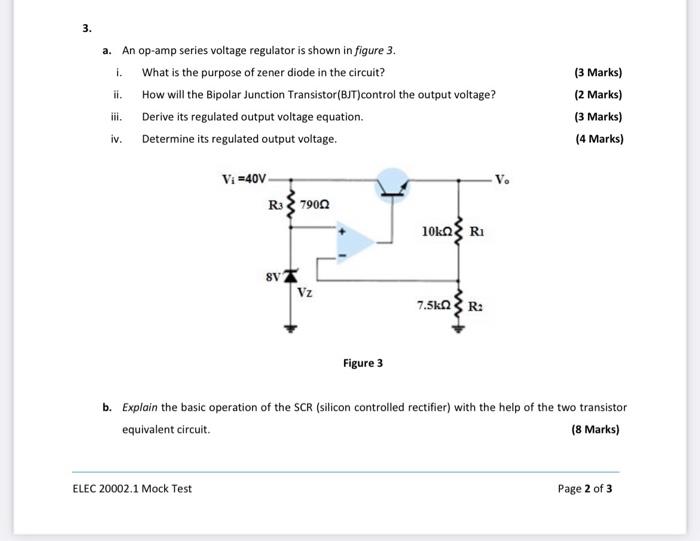 a. An op-amp series voltage regulator is shown in | Chegg.com