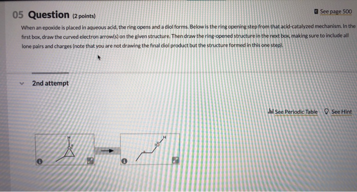 Solved 05 Question (2 points) See page 500 When an epoxide | Chegg.com