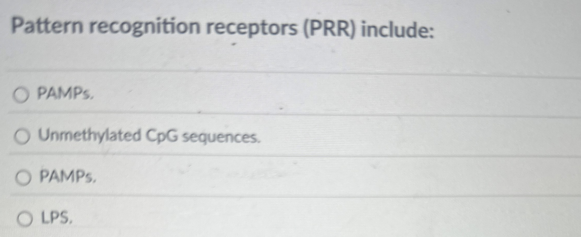 Solved Pattern recognition receptors (PRR) | Chegg.com