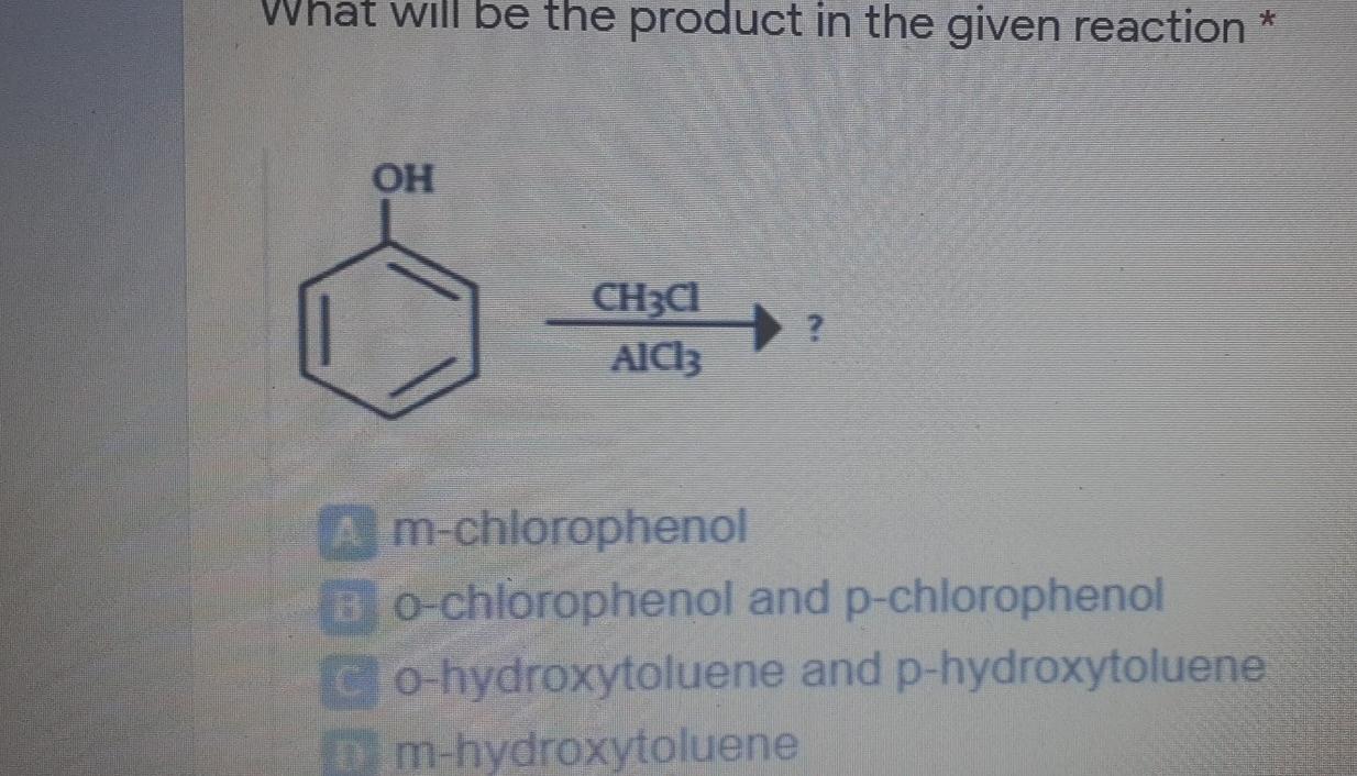 Solved What will be the product in the given reaction * OH | Chegg.com