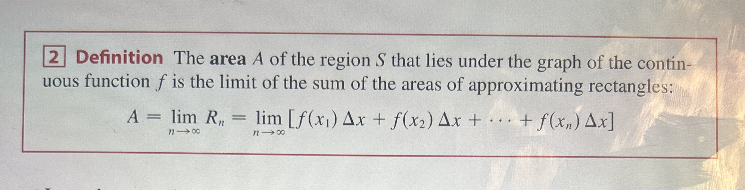 Solved Use definition 2 ﻿to find an expression for the area | Chegg.com