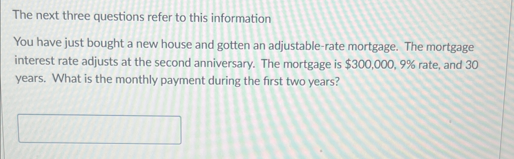 Solved The next three questions refer to this informationYou | Chegg.com