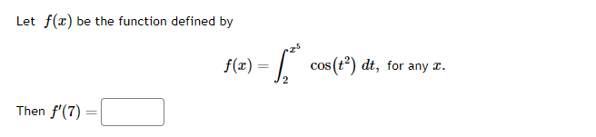 Solved Let f(x) ﻿be the function defined | Chegg.com