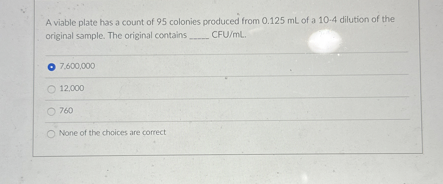 Solved spontaneous genA viable plate has a count of 95 | Chegg.com