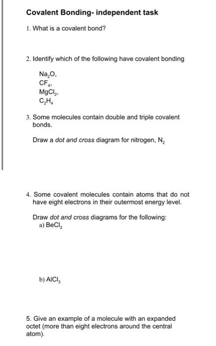 Solved 1. Define the term dative covalent (co-ordinate) | Chegg.com