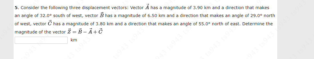 Solved 1.5Consider the following three displacement vectors: | Chegg.com