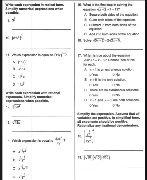 Solved Write each expression in radical form. Simplify | Chegg.com