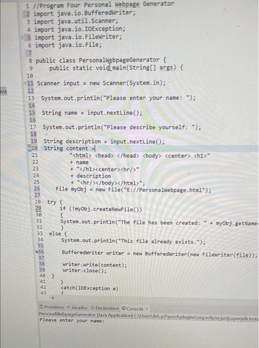 Solved Error with BufferedWriter in java code. Can someone | Chegg.com