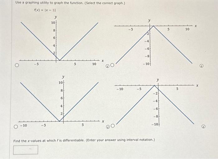 Use a graphing utility to graph the function. (Select | Chegg.com
